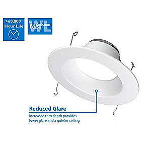 NICOR Lighting DLR565121203KWH LED Downlights, 1 Count (Pack of 1), White