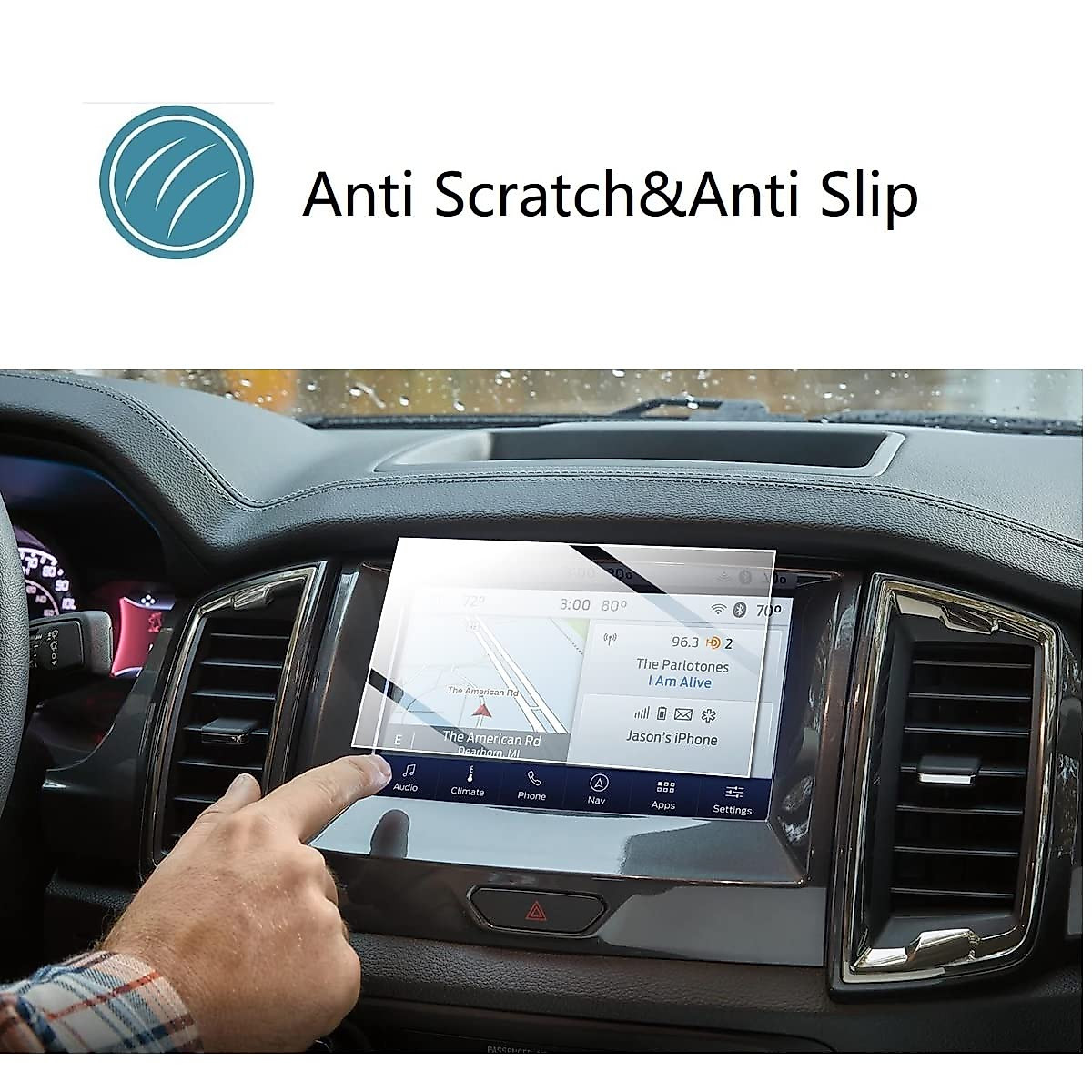 ZFM Tempered Glass Screen Protector Compatible With Ford Ranger 2019-2023,9H Hardness,High Definition,Protecting Ford SYNC3 8” Car Center Touch Screen