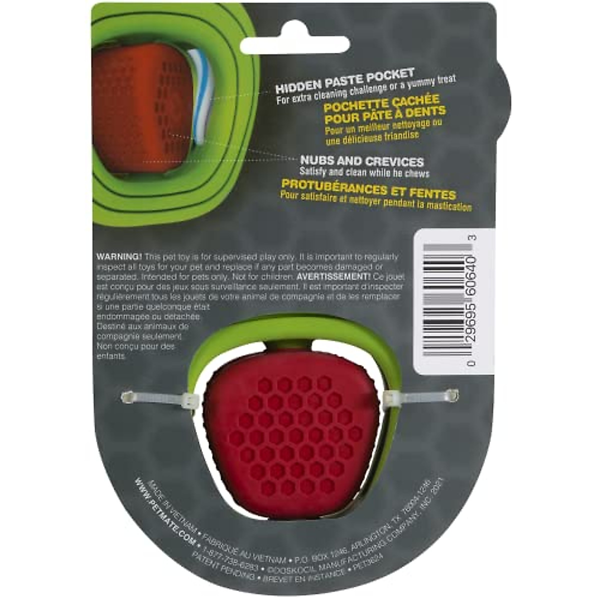 JW CHEW-EE Dental Dog Chew Toy; Cleans Your Pet's Teeth and Gums As They Play; Add Their Favorite Flavors, Apple Core