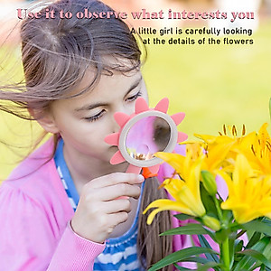 Kids Magnifying Glass Handheld Reading Magnifier for Children Student 10X Pink Magnifying Lens loupe for Reading Books, Exploring, Stamps, Map, Inspection (Pink)