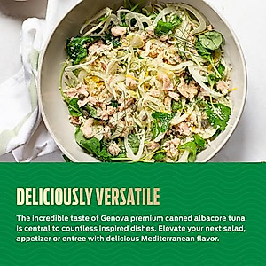 Genova Premium Albacore Tuna in Olive Oil, Wild Caught, Solid White, 5 oz. Can (Pack of 12)