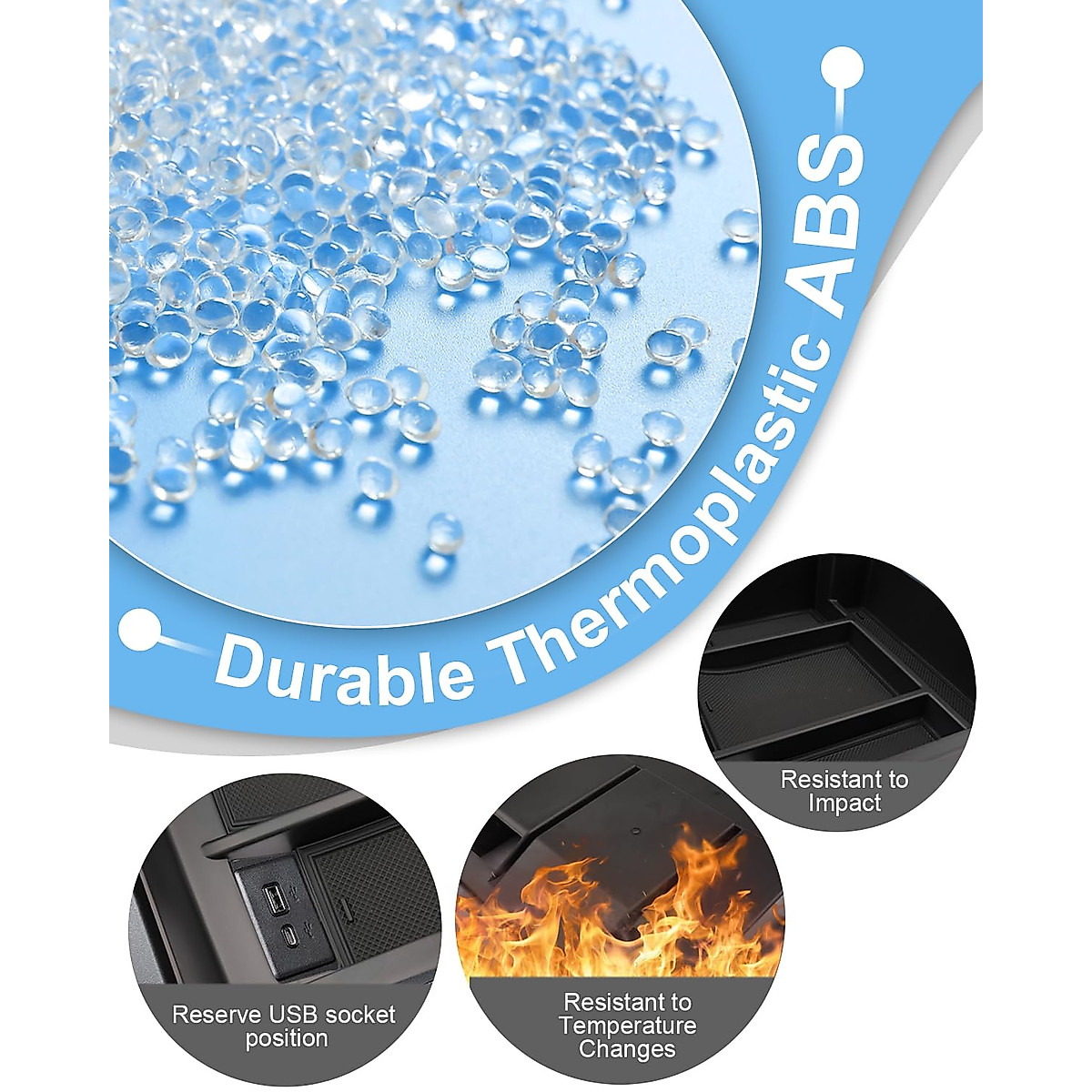 WEIPIN Console Organizer Tray 【Perfectly Tidy】 for 2023-2024 Silverado&Sierra 1500 and 2024 Chevy Chevrolet Silverado&GMC Sierra 2500HD 3500HD Accessories (Full Console w/Bucket Seats ONLY) - Black