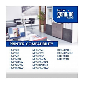 Brother Genuine TN420 2-Pack Standard Yield Black Toner Cartridge with approximately 1,200 page yield/cartridge