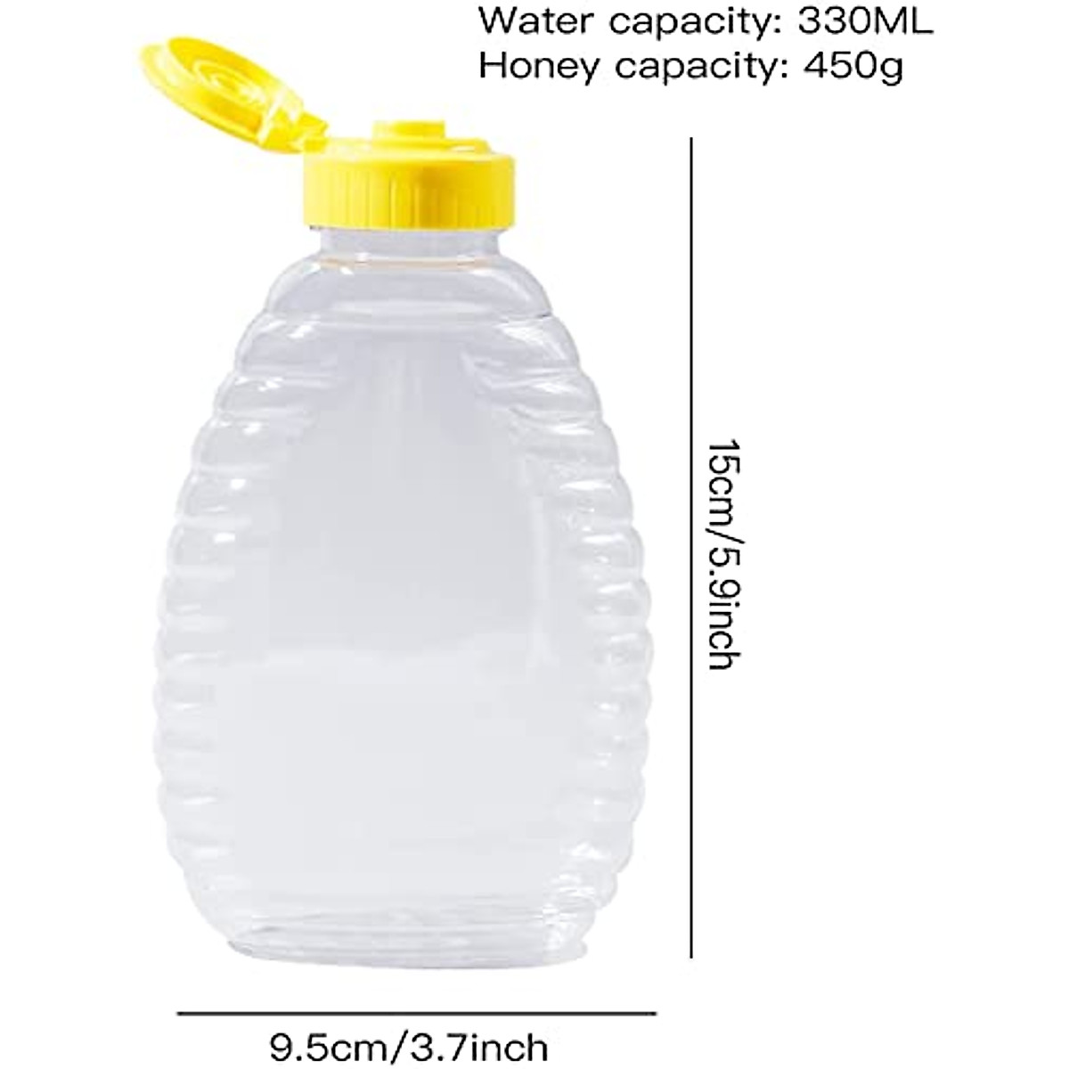 Rocutus Honey Jar Honey Bottles,6 Pack 15oz Plastic Honey Jar Empty Squeeze Honey Bottle Container Squeeze Honey Bottle with Leak Proof Flip-Top Caps for Storing and Dispensing