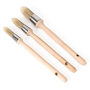 Trim Painting Tool, 3 Packs with 0.6Inch, 0.75Inch, 1Inch Small Paint Brushes for Walls, Touch Up, Edge Painting Tool, Round Paint Brush for House Wall Edges, Trim Paint Brushes