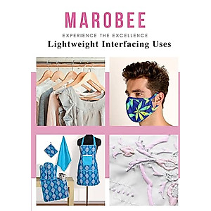 MAROBEE White Fusible Interfacing Lightweight Non-Woven for Sewing and Quilting Projects, Ultra Adhesive Bond Iron-On One Sided - Apparels and Face Masks, DIY Crafts (40 Inch x 3 Yard)