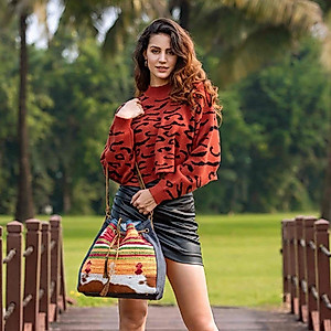 Myra Bag Quick-Witted Bucket Bag Upcycled Cotton & Hair Leather S-3064