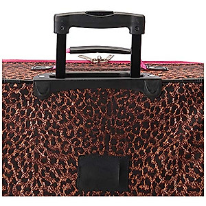 Rockland Vara Softside Upright Luggage, Pink Leopard, 3-Piece Set (20/22/28)