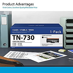 GULOYA TN730 TN-730 Toner Cartridge Black High Yield 1 Pack Compatible Replacement for Brother TN7301PK MFC-L2710DW L2750DW HL-L2350DW L2370DW/DWXL DCP-L2550DW Printer Toner