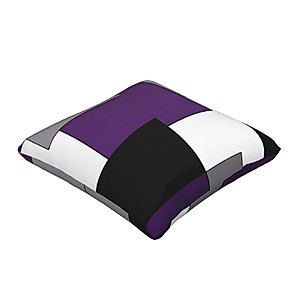 ChangQingArt Purple White Black Grey Geometry Throw Pillow Covers Shells for Couch Office Bedroom Home Decoration, 18"X18"