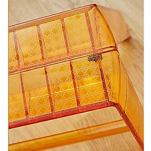 HM&DX Acrylic Folding Protable Step Ladder,Step Stools for Adults,1 Steps Adults,Small Foldable Chaie,Transparent Stool for Indoor Outdoor Library Kitchen(39.2 * 39 * 29.4cm, Transparent)