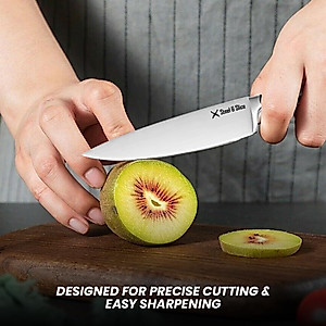 Knife Set, 19-Piece German Stainless Steel Kitchen Knife Set, Premium Knife Block Set with Knife Sharpener, Dishwasher Safe Knife Set with Block for Kitchen - 1 Year Refund Warranty