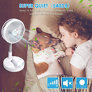 SGOKEEN up to 40 inch Standing Fan Portable Desk Fan with Adjustable Height for Travel Camping Tent bedroom baby kids Pedestal Fans, Rechargeable & Super Quiet