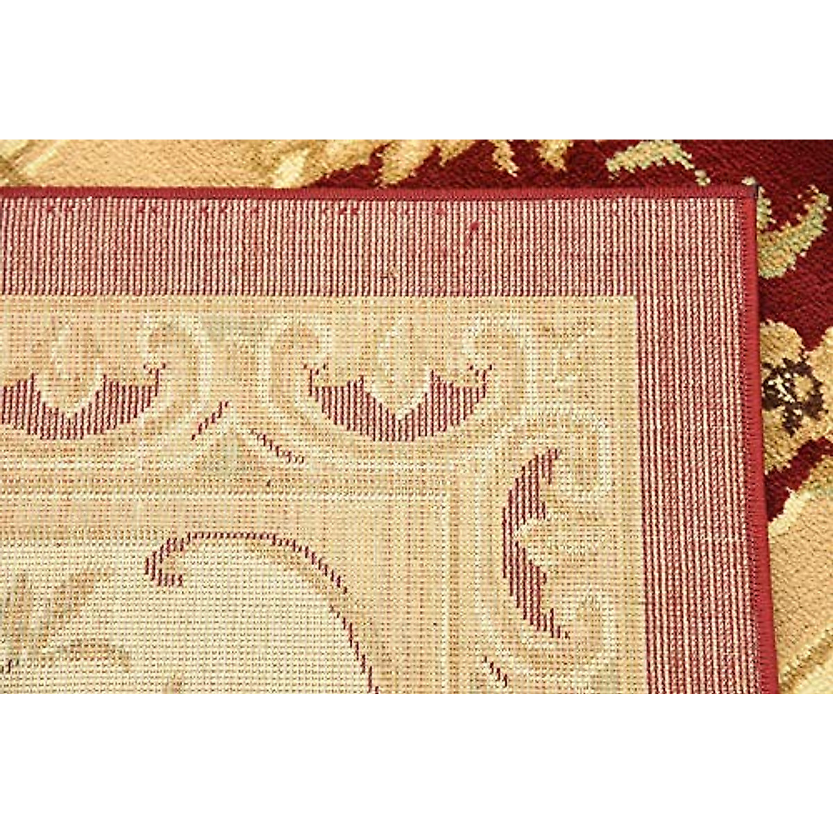 Unique Loom Versailles Collection Traditional Classic Floral Motif Area Rug (8' 0 x 10' 0 Rectangular, Burgundy/ Ivory)