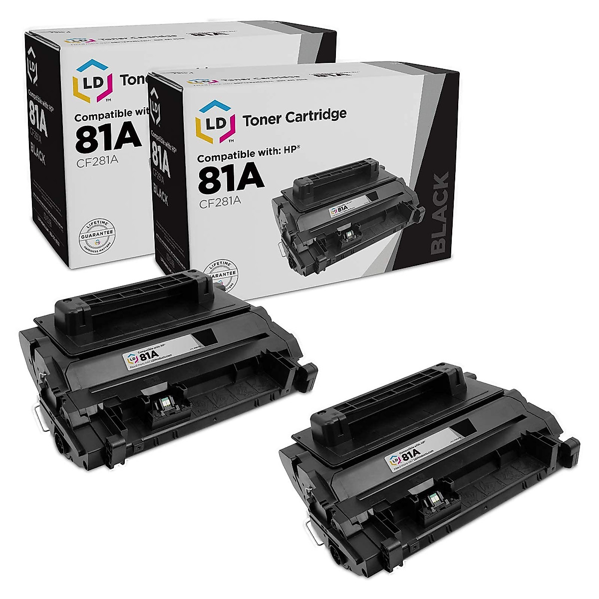LD Products Compatible HP 81A CF281A Toner Cartridge Replacement for Laserjet Enterprise Flow MFP M630z M604dn M604n M605dh M605dn M605n M605x M606dn M606x M630dn M630f M630h M630 (Black, 2-Pack)