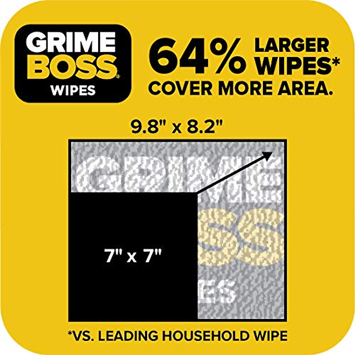Grime Boss Heavy Duty Wipes (2 X 60Ct) Wet Wipes Used for Hands, Equipment, Tools, Garden, Automotive Easily Removes Oil, Grease, Paint and Dirt