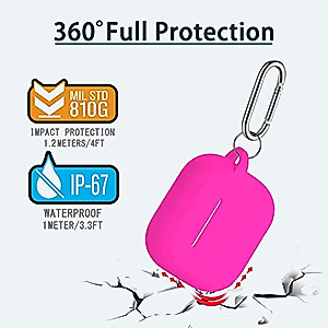 MHYALUDO AirPods 3 Case Cover, Soft Silicone Protective Case Skin for Airpods 3rd Generation 2021 Charging Case with Keychain，Front LED Visible-Rose Pink