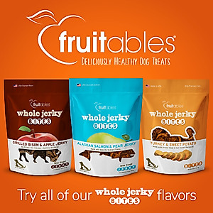 Fruitables Healthy Dog Treats – Whole Jerky Bites for Dogs – Alaskan Salmon & Pear Flavored – 5 Ounces