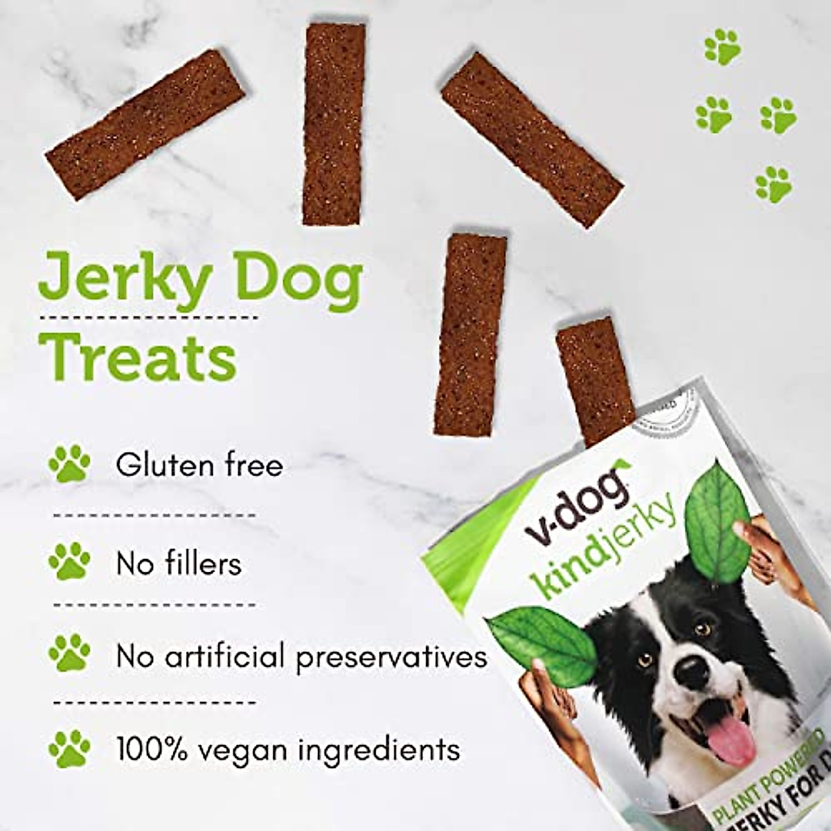 V-Planet Kind Jerky - 100% Vegan Jerky Dog Treats - Plant Based Protein and Superfoods - 8 Ounce - All Natural - Made in The USA