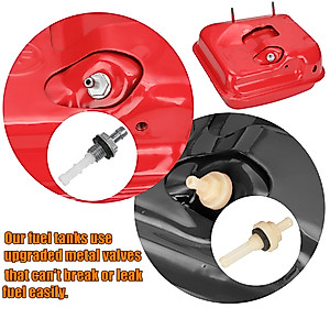 FVRITO Gas Fuel Tank for Hemi Predator 212cc 196cc 5.5hp 6.5hp Coleman CT200U CT200U-EX BT200X RB200 KT196 Massimo Baja Warrior MB200 GX160 GX200 Mini Bike Go Kart Clone Ghost Engine Parts Red