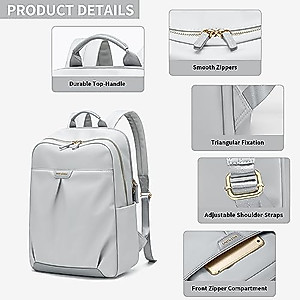 GOLF SUPAGS Women Laptop Backpack Fashion College Work Bag Travel Backpacks Fits 15 Inch Notebook (Pale Gray)