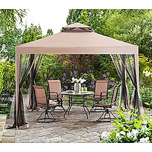 Sunjoy 10'x10' Hampton Softtop Steel Gazebo with Netting