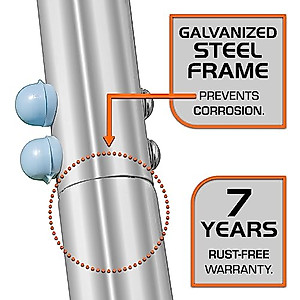 The Swing Company TSC-1023G Reese Galvanized Metal Swing Set: 5ft Slide, 2 Swings, Padded Saucer Swing and Anchor Kit, Capacity 500lb (5 Kids, Aged 3-8), Blue/Yellow