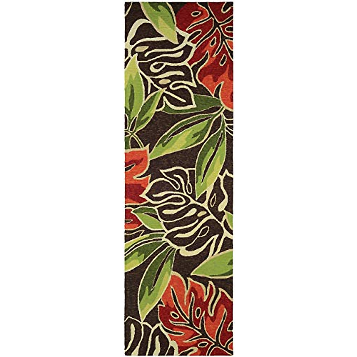 Couristan Areca Palms Runner rug, 2'6" x 8'6", Brown/Forest Green