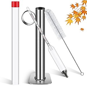 JUYRLE Maple Syrup Hydrometer Kit - Stainless Steel Test Cup, Baume and Brix Scale, Cleaning Brush, Maple Syrup Density Kit for Accurate Measurements of Sugar Content and Quality