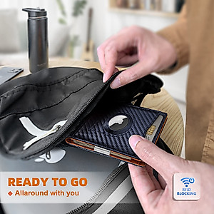 KEMISANT Mens Wallet For Airtag or Standard Use, Slim Front Pocket Wallet for Gift Men 11 Cards RFID Blocking