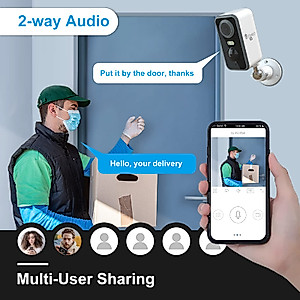 uniwatch Wireless Cameras Security Outdoor, 2K Battery Powered AI Motion Petection Spotlight Siren Alarm Home Surveillance Camera, 2-Way Audio, Color Night Vision, IP65 Waterproof, Cloud/SD Storage