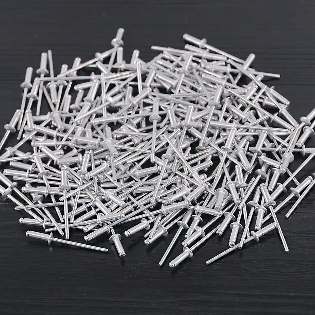 Glarks 200Pcs 1/8" x 3/8" Aluminum Body Steel Mandrel Dome Head Blind Rivets Set for Sheet Metal, Automotive, Railway, and Duct Work