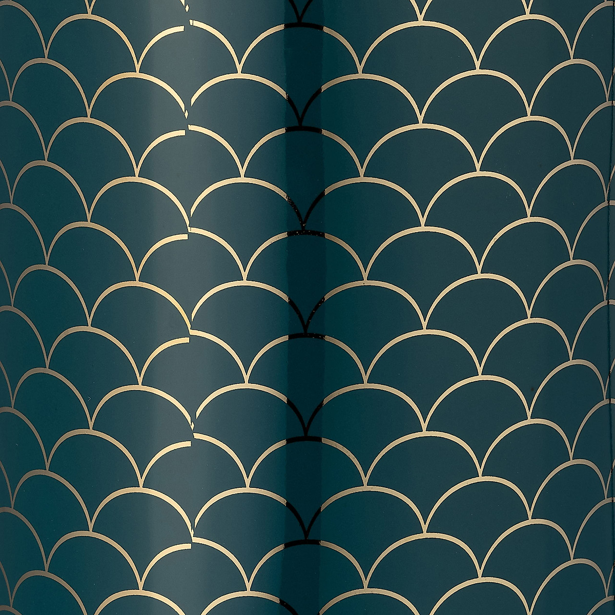 12" Jar with Lid - Modern Ceramic Dark Green and Gold Crackle Design Stoneware - Decorative Jar for Home or Office Accent