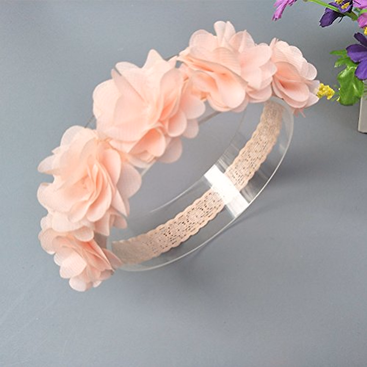 Baby Girls Headband Flower Birthday Crown Hair Accessories-Gift for Baby White
