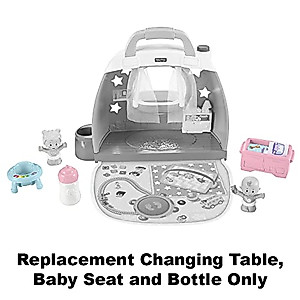 F-Price Replacement Parts for Little-People Cuddle 'n Play Babies Nursery - GKP70 and GPM35 ~ Replacement Changing Table, Baby Seat and Bottle, Pink, Blue, White