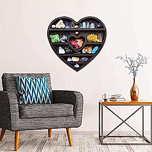 Cat On The Moon Crystal Wood Shelf, Wooden Crystal Wooden Moon Cat Decoration Shelf, Float Witchy Display Room Shelf M4T8 Gothic