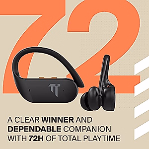 Dóttir True Wireless Sport Earbuds Active Noise Cancelling Headphones, in Ear Detection, 72H Playtime, Secure Fit Earhook, Earphones for Running, Gym, IPX7 Waterproof, Bluetooth 5.2, Ash Gray