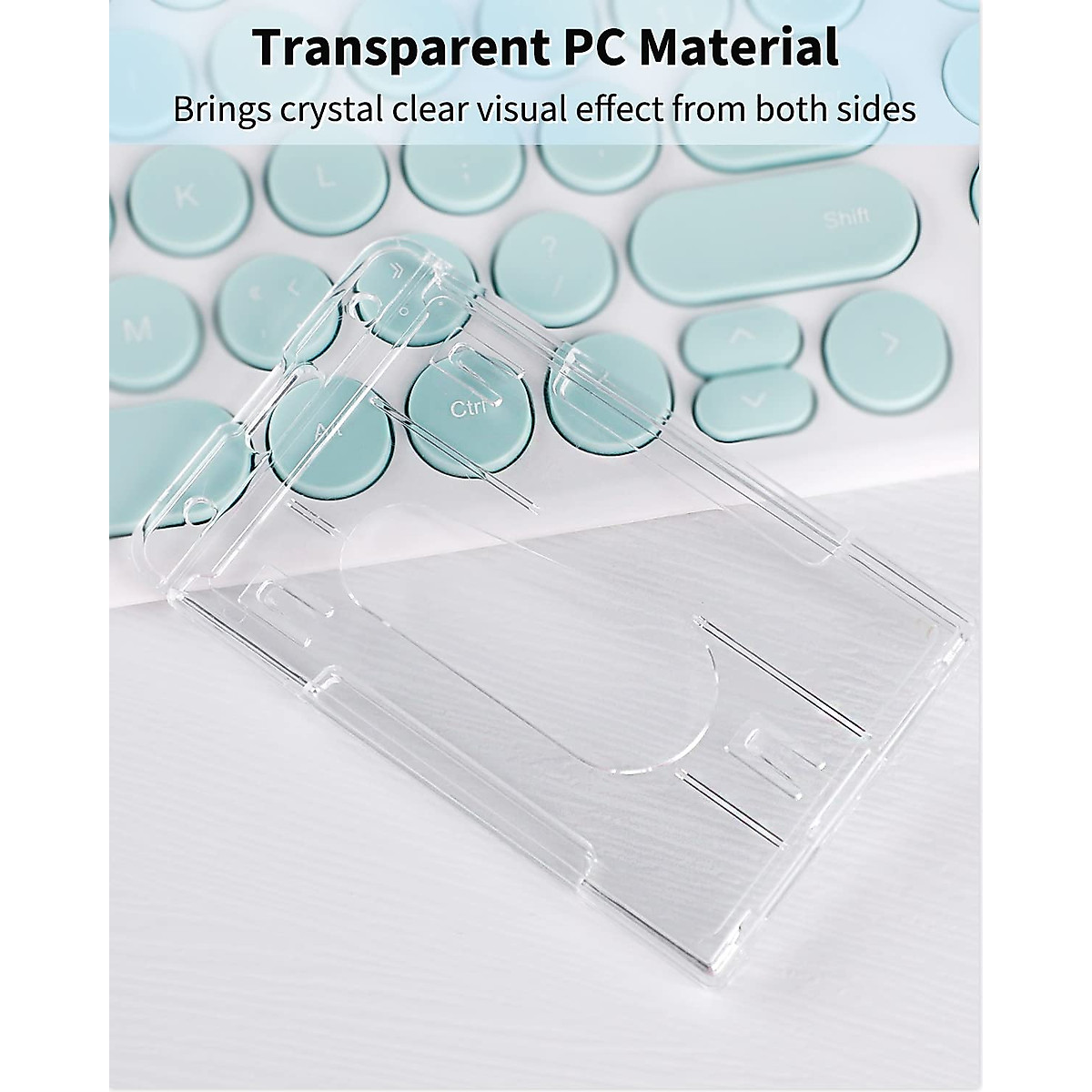 Pawfly 5 Pack Vertical 2-Card Badge Holder with Thumb Slot Hard Transparent PC Case Protector for Office School IDs Credit Cards Driver’s Licenses and Passes