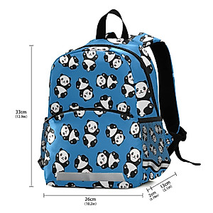 Fisyme Panda Bear Backpack Schoolbag Kids Daypack Toddler Travel School Bag Small Mini Backpacks for Kindergarten Preschool Nursery Children Boys Girl with Chest Strap