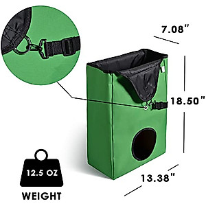 Premium Horse Slow Feed Hay Bag with Metal Snap Fastener and Heavy Adjustable Strap –