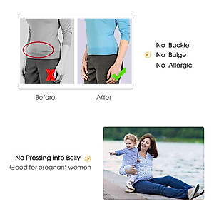 SUOSDEY 4 Pieces No Buckle Elastic Stretch Belts for Men Women, Comfortable Buckle Free Invisible Belts for Jeans Pants