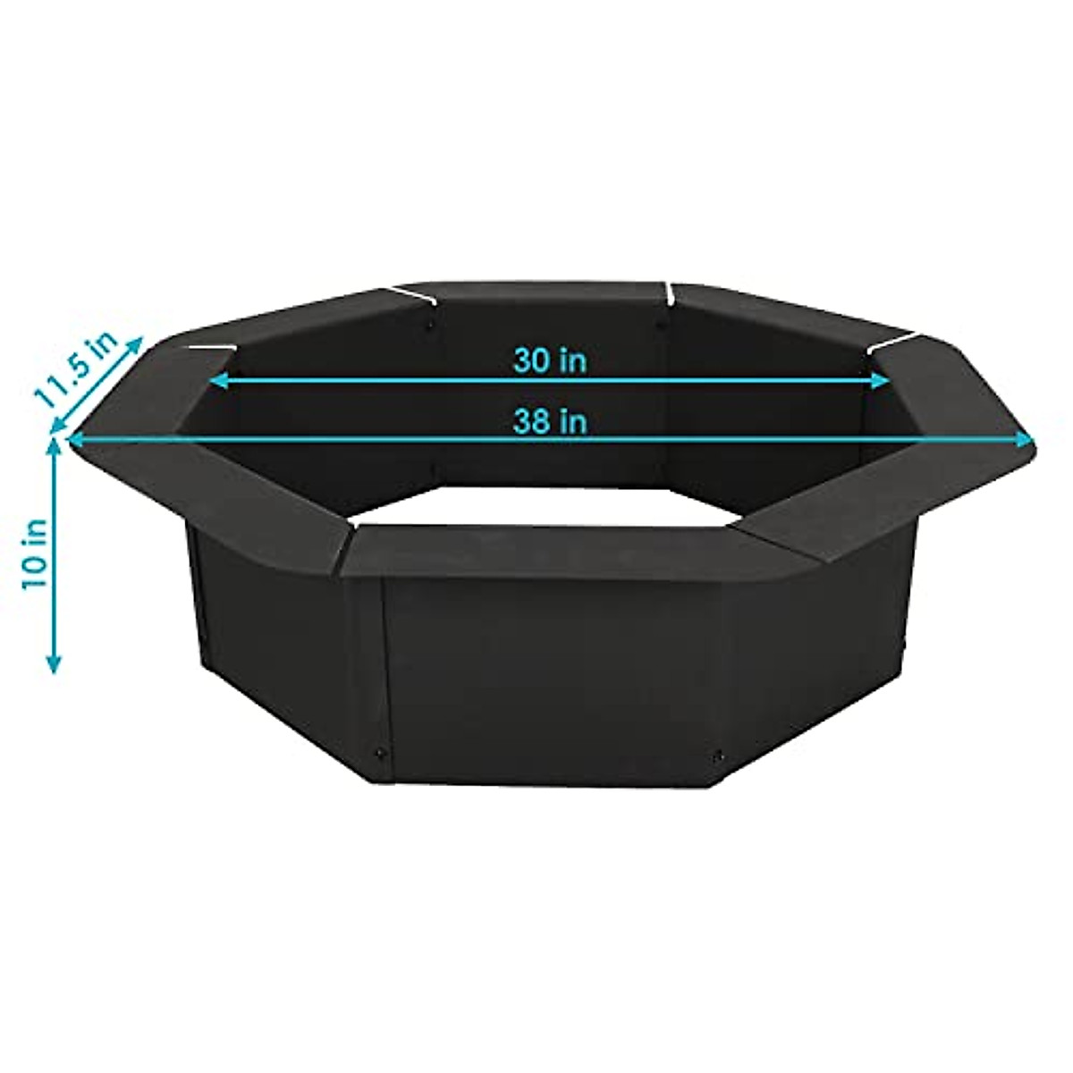 Sunnydaze 2.2mm Thick Steel Above-/In-Ground Octagon Fire Pit Insert - 38 Inches W