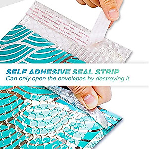 PACKAPRO #0 7x10 Inch Ripple Wave- Teal Poly Bubble Mailer Self Seal Padded Shpping Envelopes Pack of 25 for Jewelry Makeup Supplies