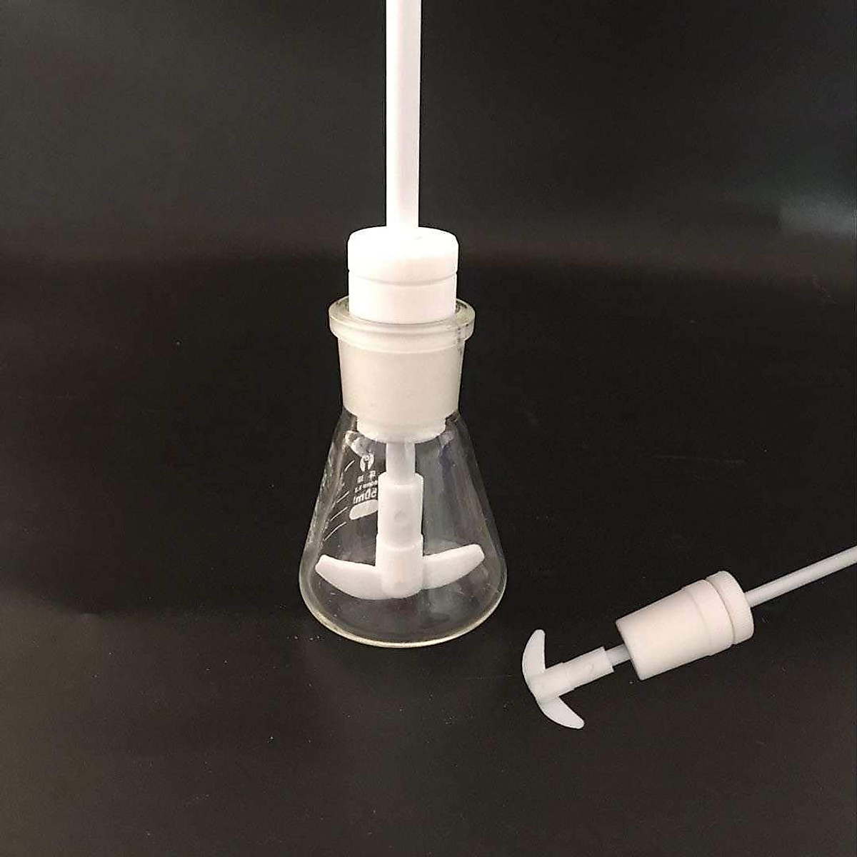 (350MM) / 13.8 Inches PTFE Coated Stainless Steel Electric Overhead Stirrer Mixer Shaft Stirring w/Foldable Paddle Blade Rod Lab Utensils Supplies (7mm Diameter)