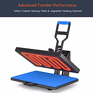 Delclynee 16" x 24" Slide Out Heat Press Machine for T Shirts, Clamshell Pull Out Lower Platen, Industrial-Quality Digital Sublimation Printer for Heat Transfer Vinyl