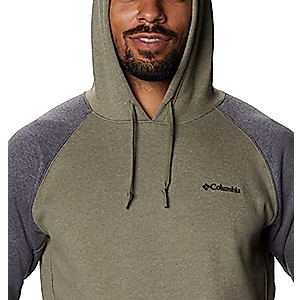 Columbia Men's Hart Mountain II Hoodie, Stone Green Heather/Shark Heather, Large