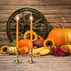 10 Pack 12 Inch Orange Taper Candles – Unscented, Dripless, Smokeless Candlesticks for Halloween, Autumn Decor, Thanksgiving, and Home Celebrations – Long Burning Dinner Candles for All Occasions