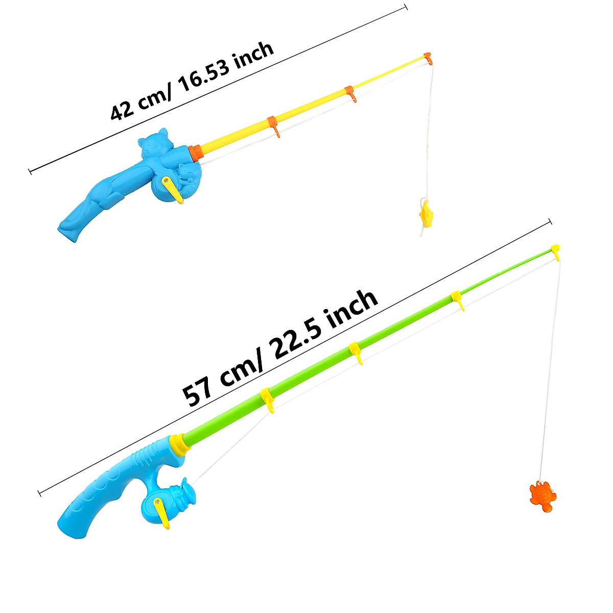 Trounistro 10 Pack Magnetic Fishing Toy Pole Magnet Fishing Rods Magnetic Fishing Game Fishing Poles for Boys and Girls