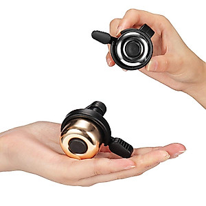 Emoly Bike Bell, 4 Pack Premium Bicycle Bell, Brass Bike Bells for Adults and Kids - Crisp Loud Melodious Sound - Bicycle Bells for Road Bike, Mountain Bike (Gold&Silver)