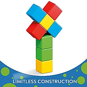Geomag Premium Swiss-Made MagiCube 8-Piece Magnetic Stacking Cubes Building Set, Toddlers & Kids Ages 1-5, STEM Educational Toy, Creativity, Imagination, Early Learning Fun, Crystal Packaging
